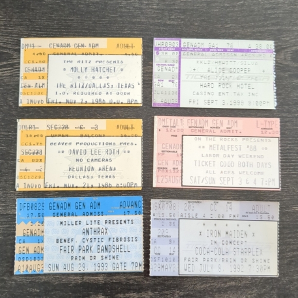 Other | Vintage Concert Ticket Stubs Molly Hatchet Anthrax Led Zeppelin ...